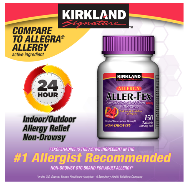 Kirkland Signature™ Aller-Fex™, 150 Tablets - International Health Group