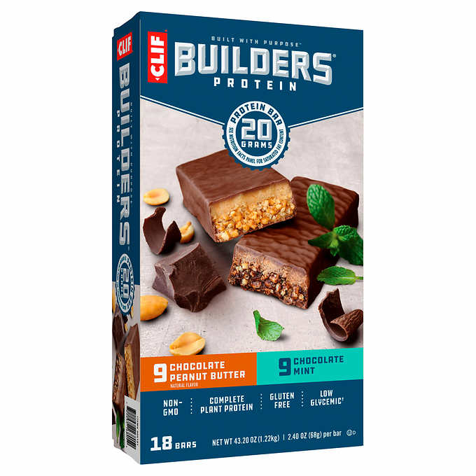 Clif Builder's Protein Bar, Variety Pack, 2.40 oz, 18-count ...