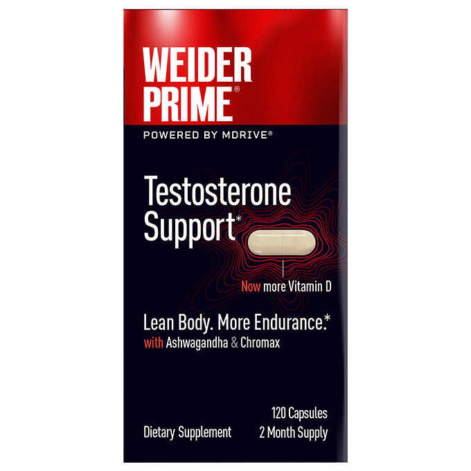 Weider Prime Testosterone Support, 120 Capsules - International Health ...
